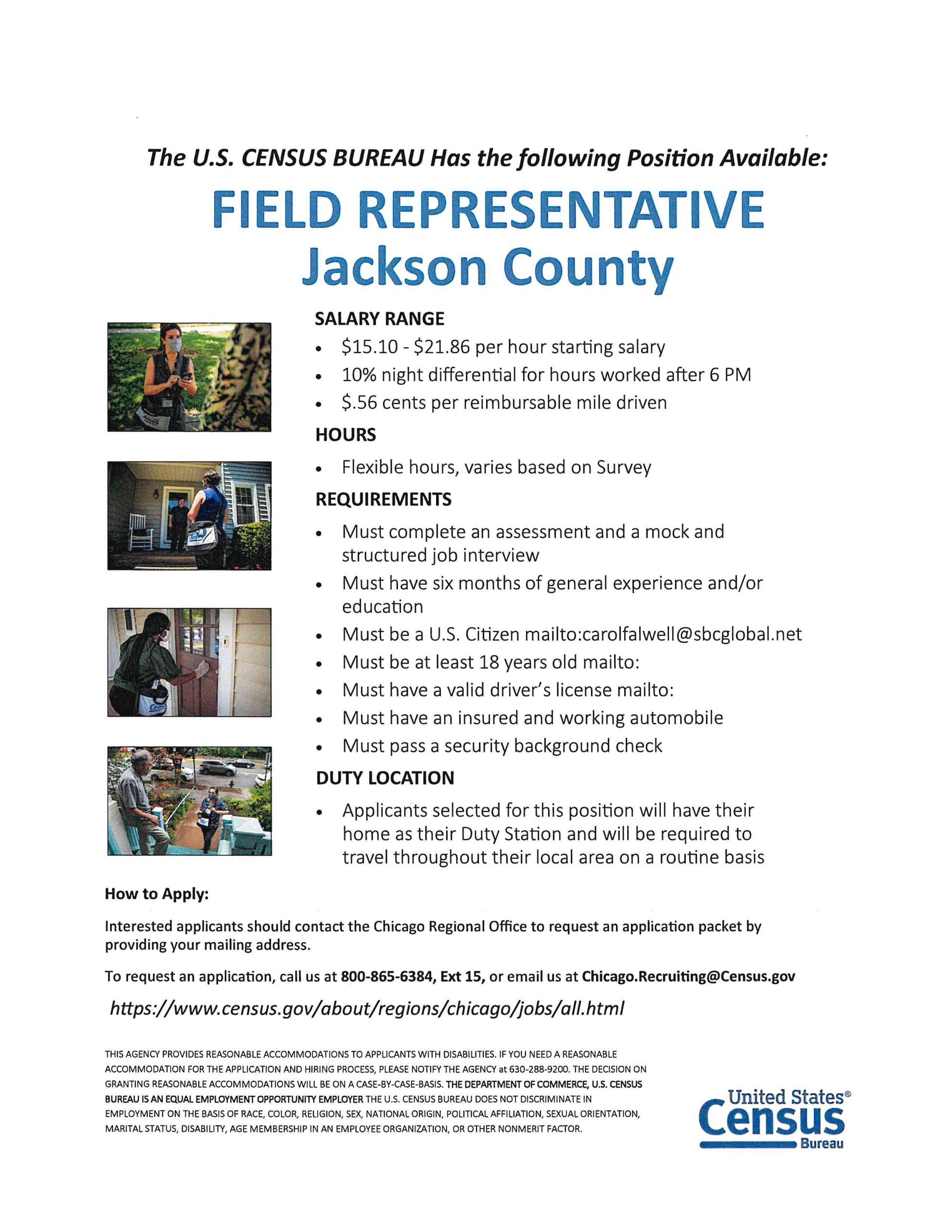 US Census Job – Jackson County – City of Black River Falls